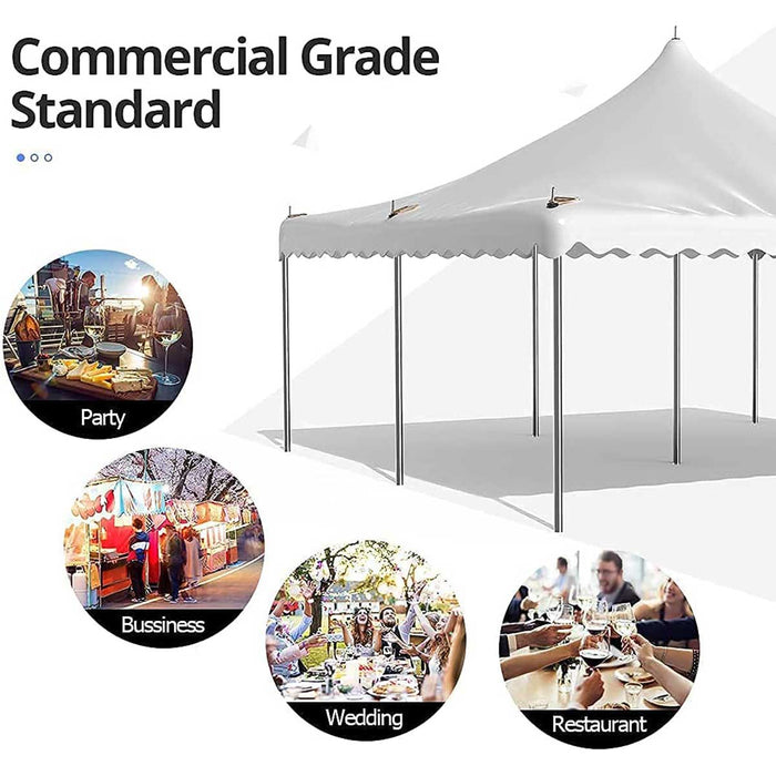 Quictent 20x20 Fire Resistant Pole Party Tent, Heavy Duty Tent, White